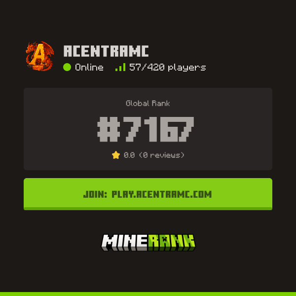 AcentraMC Server IP, Reviews and Vote Link - Minerank