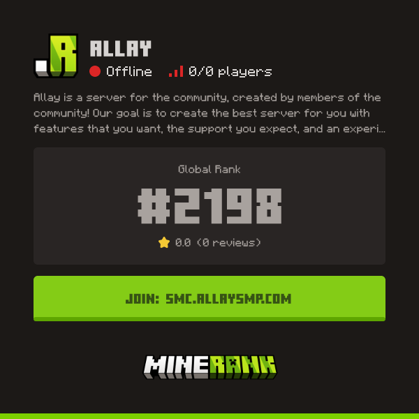 Allay Server IP, Reviews and Vote Link - Minerank
