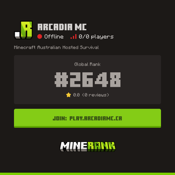Arcadia MC Server IP, Reviews and Vote Link - Minerank