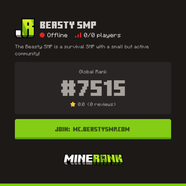 Beasty SMP Server IP, Reviews and Vote Link - Minerank