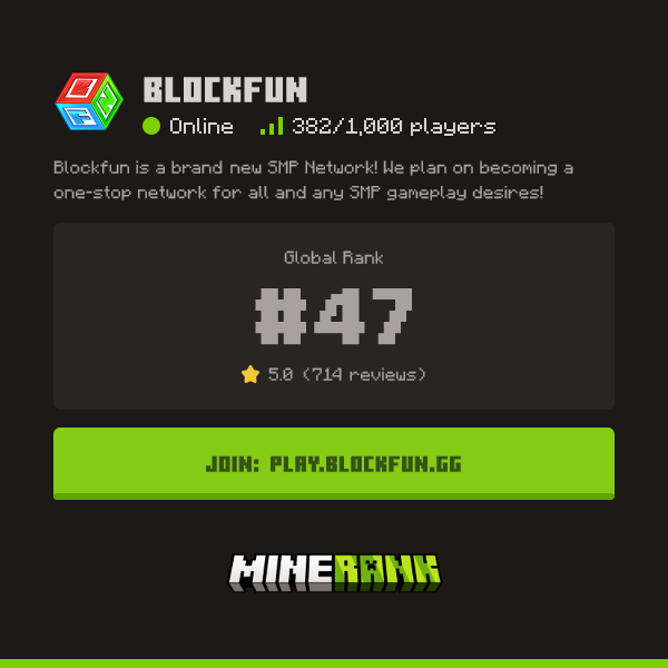 BlockFun Server IP, Reviews and Vote Link - Minerank