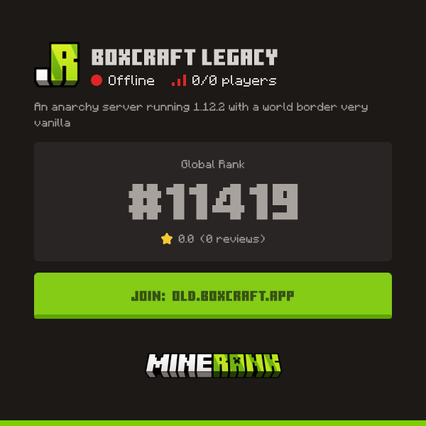Boxcraft Legacy Server IP, Reviews and Vote Link - Minerank
