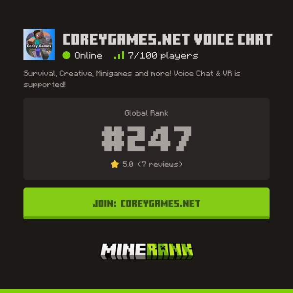 CoreyGames.net Voice Chat and VR Server IP, Reviews and Vote Link ...
