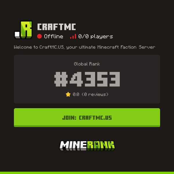 CraftMC Server IP, Reviews and Vote Link - Minerank
