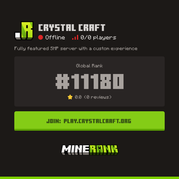 Crystal Craft Server IP, Reviews and Vote Link - Minerank