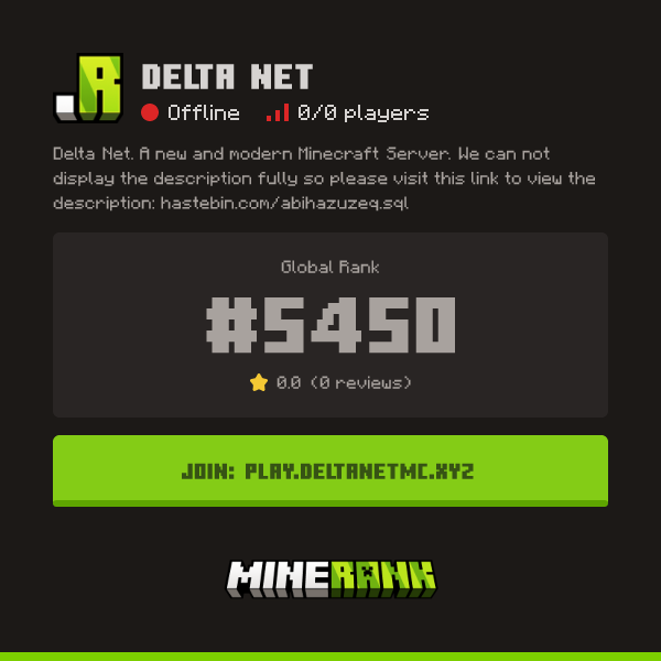 Delta Net Server IP, Reviews and Vote Link - Minerank
