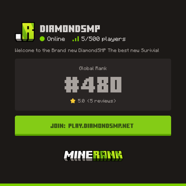 DiamondSMP Server IP, Reviews and Vote Link - Minerank