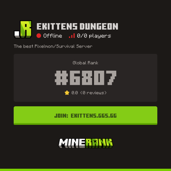 Ekittens Dungeon Server IP, Reviews and Vote Link - Minerank