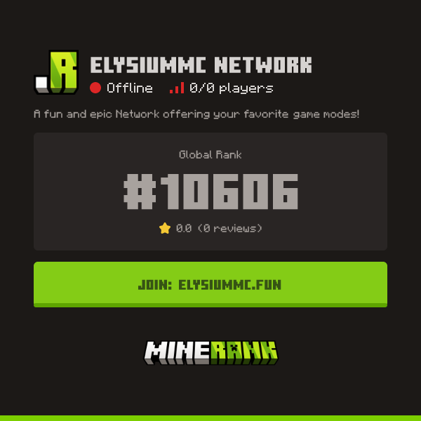 ElysiumMc Network Server IP, Reviews and Vote Link - Minerank