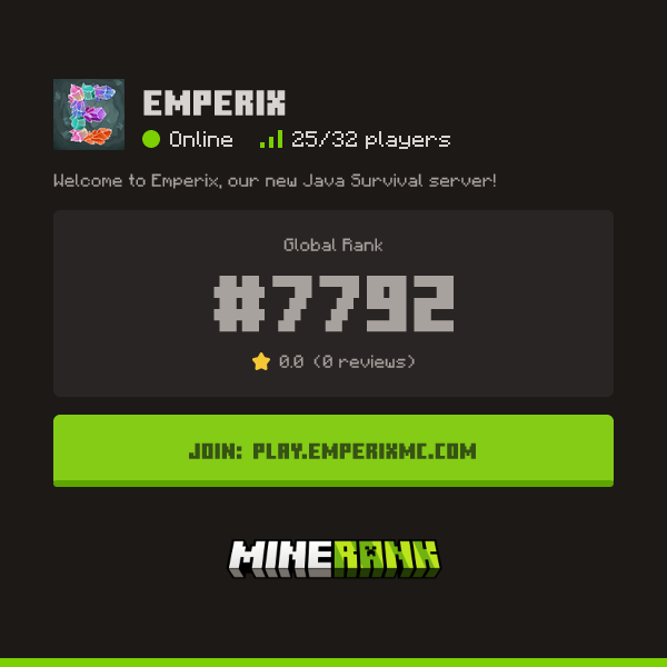 Emperix Server IP, Reviews and Vote Link - Minerank