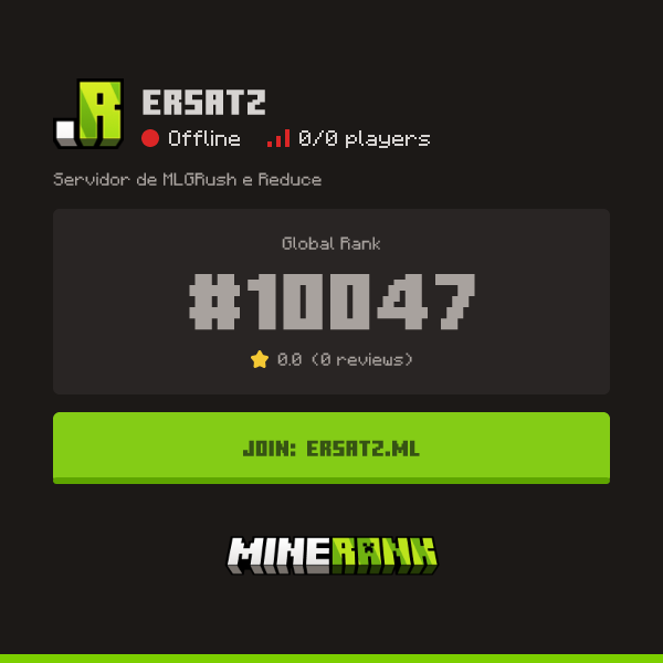 Ersatz Server IP, Reviews and Vote Link - Minerank