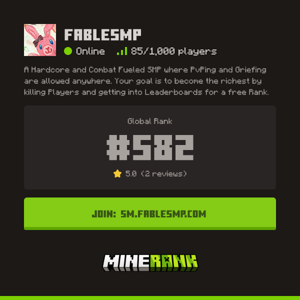 FableSMP Server IP, Reviews and Vote Link - Minerank