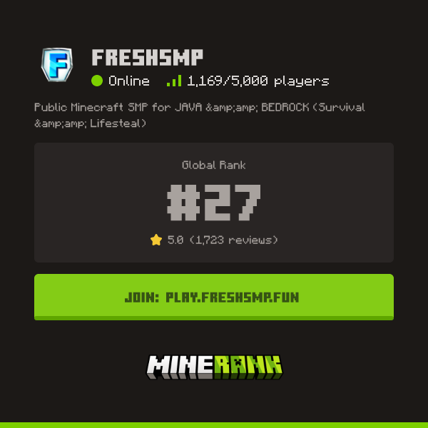 FreshSMP Server IP, Reviews and Vote Link - Minerank
