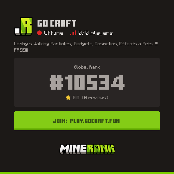GO CRAFT Server IP, Reviews and Vote Link - Minerank