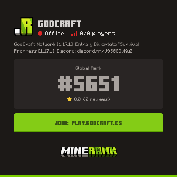 GodCraft Server IP, Reviews and Vote Link - Minerank