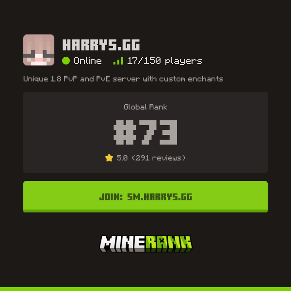 Send Your Vote & Review for harrys.gg - Minerank