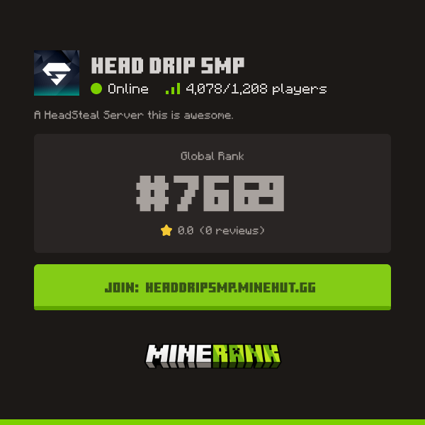 Head Drip SMP Server IP, Reviews and Vote Link - Minerank
