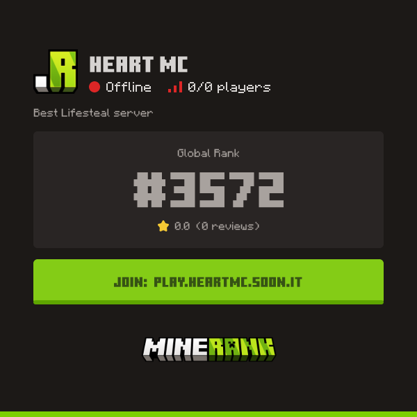 Heart MC Server IP, Reviews and Vote Link - Minerank
