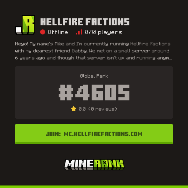 Hellfire Factions Minecraft Server Reviews - Minerank