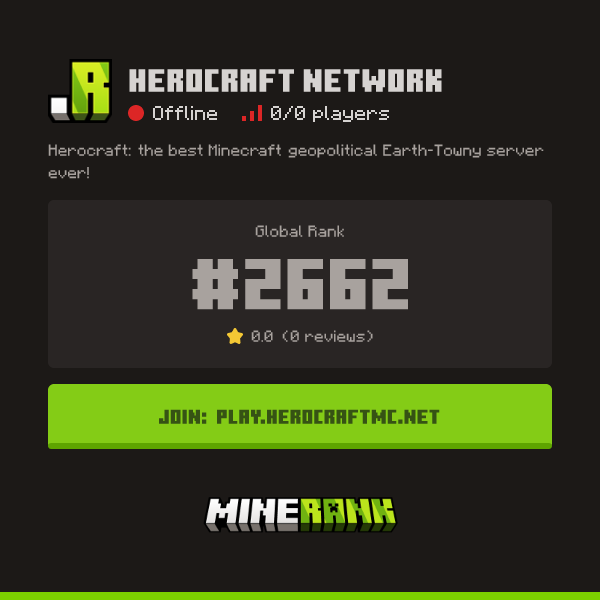 Herocraft Network Server IP, Reviews and Vote Link - Minerank