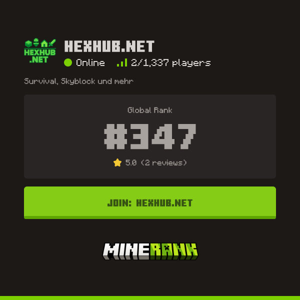 HeXHub.net Server IP, Reviews and Vote Link - Minerank