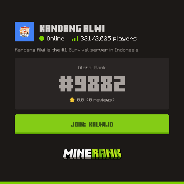 Kandang Alwi Server IP, Reviews and Vote Link - Minerank