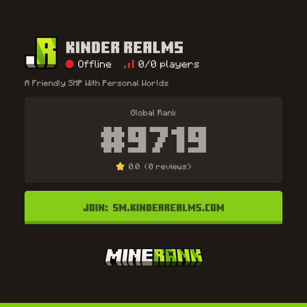 Kinder Realms Server IP, Reviews and Vote Link - Minerank