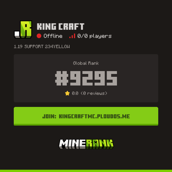 KING CRAFT Server IP, Reviews and Vote Link - Minerank