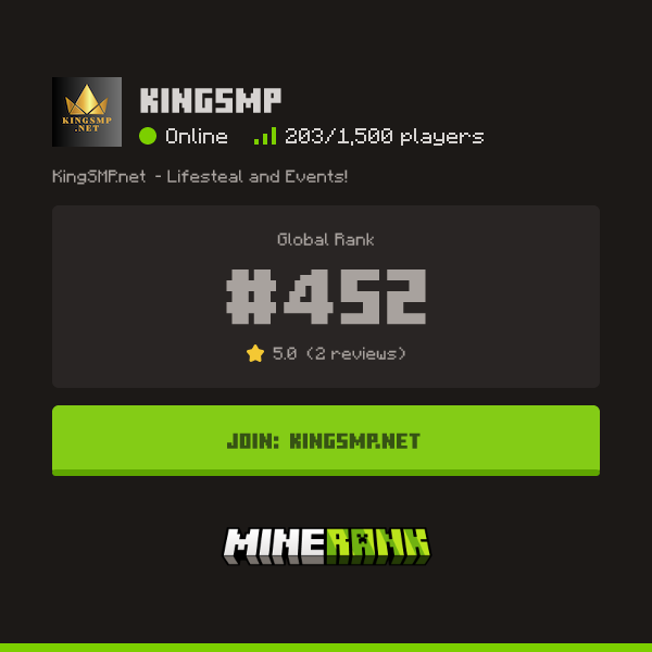 KingSMP Server IP, Reviews and Vote Link - Minerank