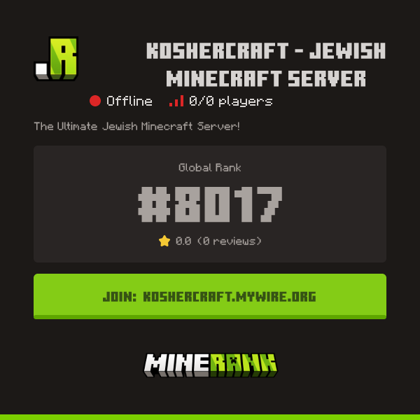 KosherCraft - Jewish Minecraft server Server IP, Reviews and Vote Link ...