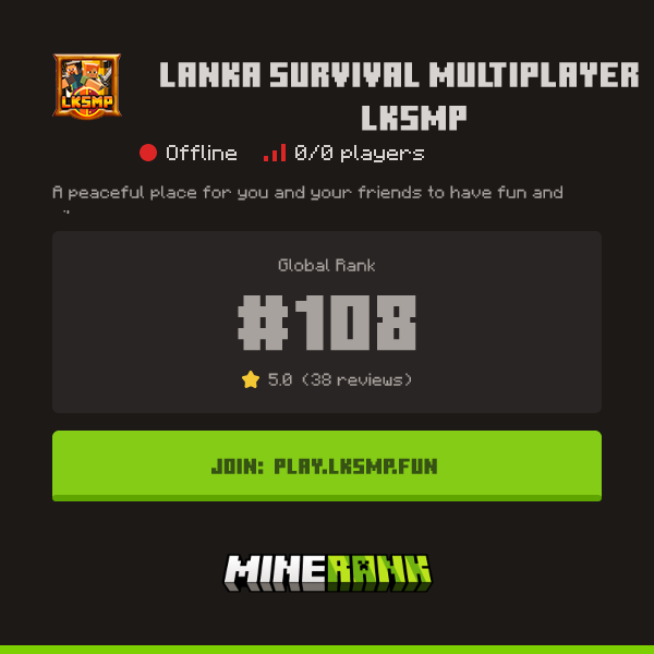 Send Your Vote & Review for Lanka Survival Multiplayer - LKSMP - Minerank
