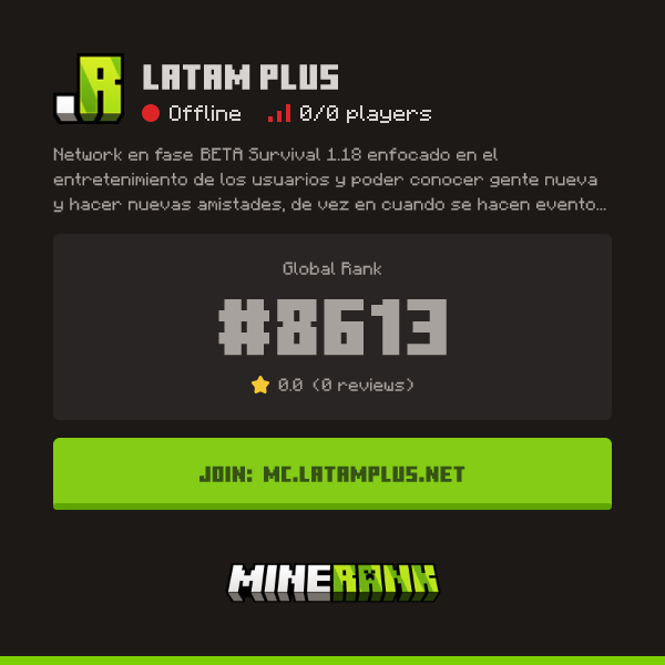 Latam Plus Server IP, Reviews and Vote Link - Minerank