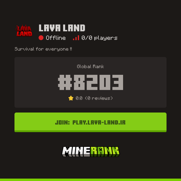 Lava Land Server IP, Reviews and Vote Link - Minerank