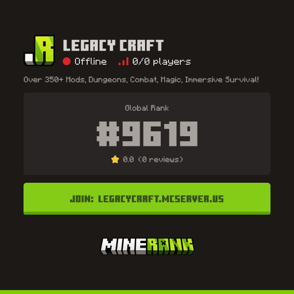 Legacy Craft Server IP, Reviews and Vote Link - Minerank