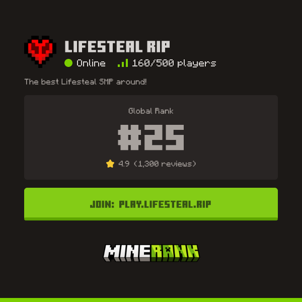 Lifesteal RIP Server IP, Reviews and Vote Link - Minerank