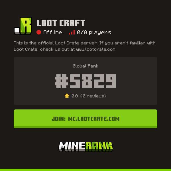 Loot Craft Server IP, Reviews and Vote Link - Minerank