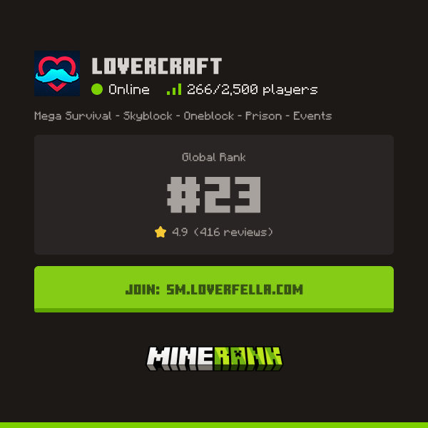 LoverCraft Minecraft Server Reviews - Minerank