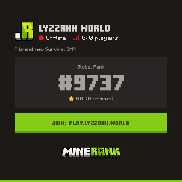 Lyzzahh World Server IP, Reviews and Vote Link - Minerank