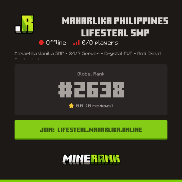 Maharlika Philippines Lifesteal SMP Server IP, Reviews and Vote Link ...
