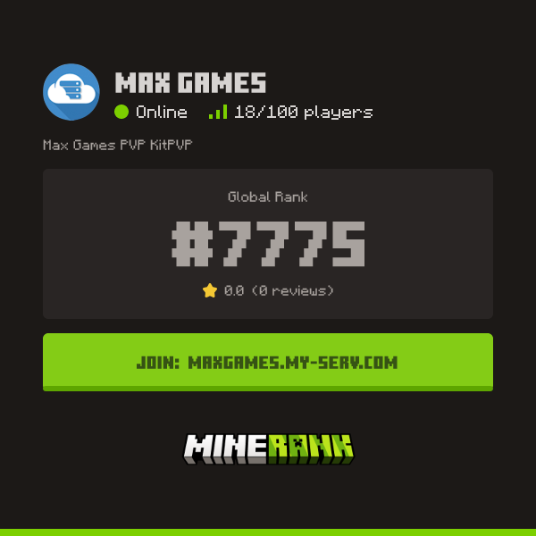 Max Games Server IP, Reviews and Vote Link - Minerank