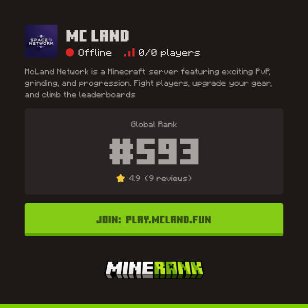 MC LAND Server IP, Reviews and Vote Link - Minerank