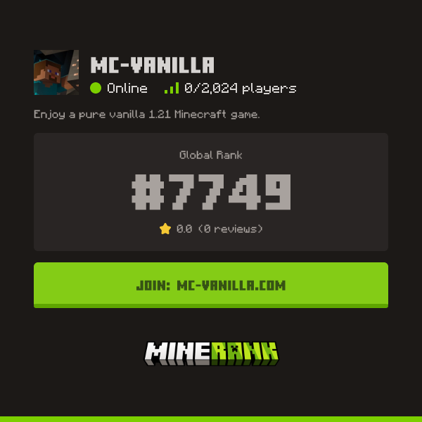 mc-vanilla Server IP, Reviews and Vote Link - Minerank