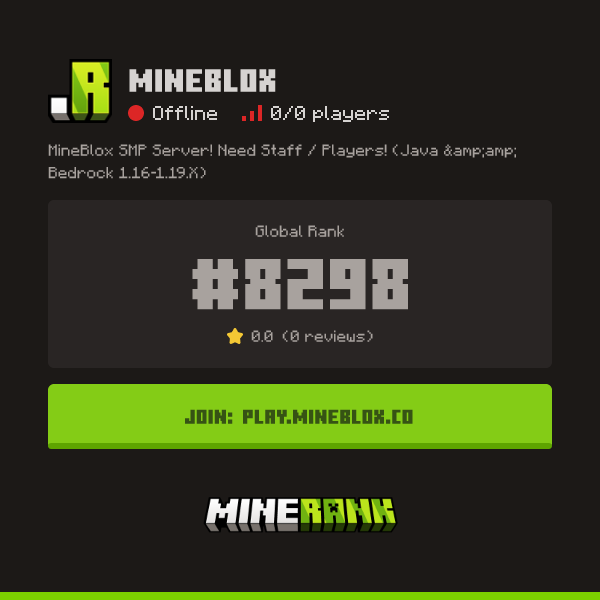 MineBlox Server IP, Reviews and Vote Link - Minerank