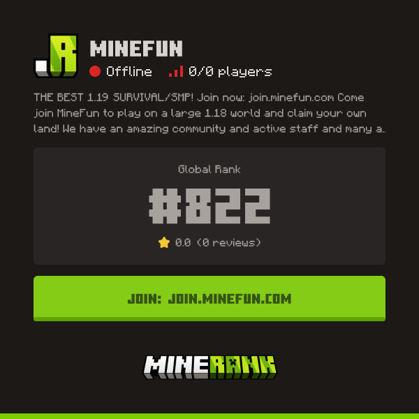 Minefun Server IP, Reviews and Vote Link - Minerank