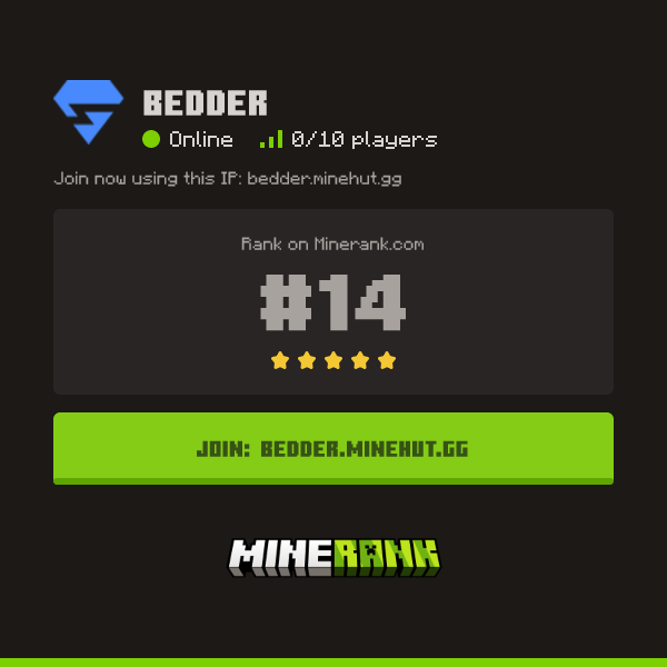 Bedder Minecraft Server IP, Reviews and Vote Link - Minerank