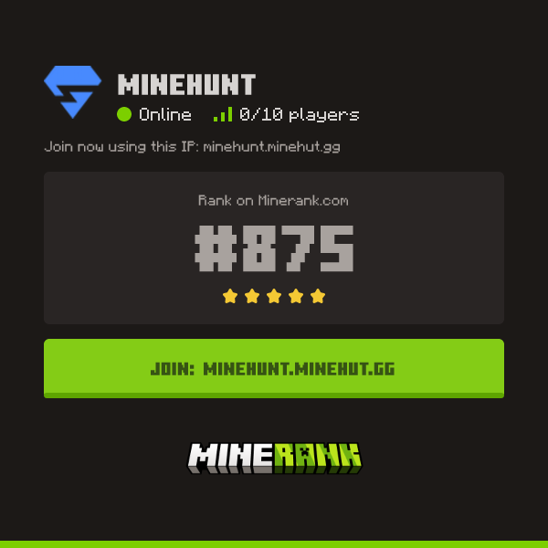 minehunt Minecraft Server IP, Reviews and Vote Link - Minerank