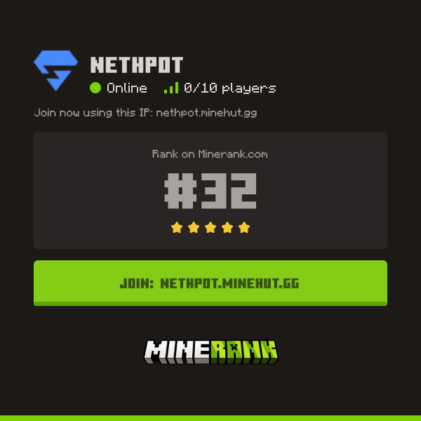 nethpot Minecraft Server IP, Reviews and Vote Link - Minerank