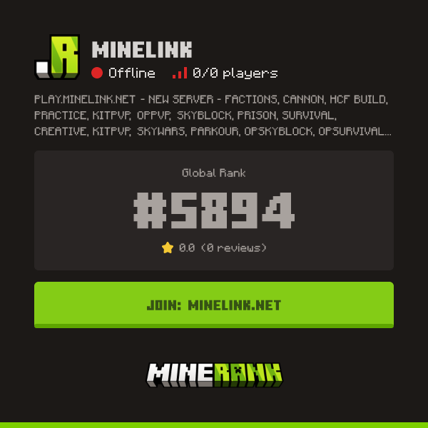 MINELINK Server IP, Reviews and Vote Link - Minerank