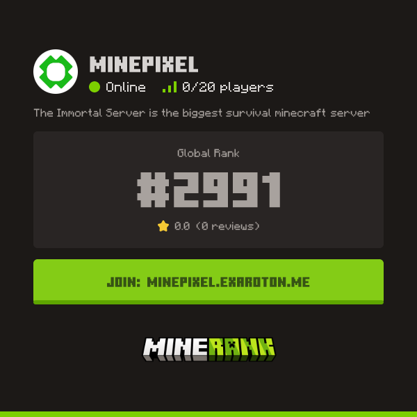 Minepixel Server IP, Reviews and Vote Link - Minerank