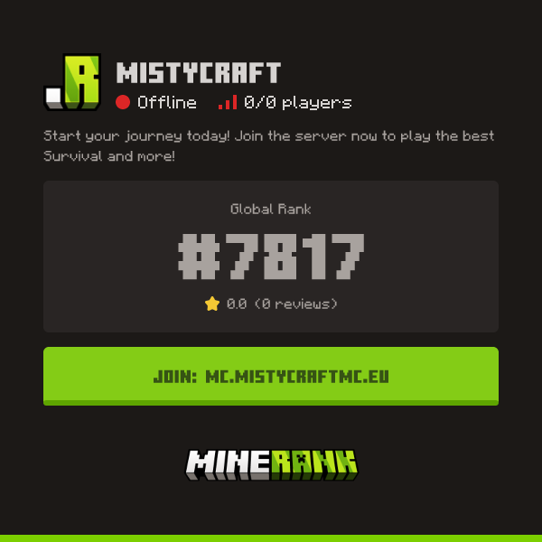 MistyCraft Server IP, Reviews and Vote Link - Minerank